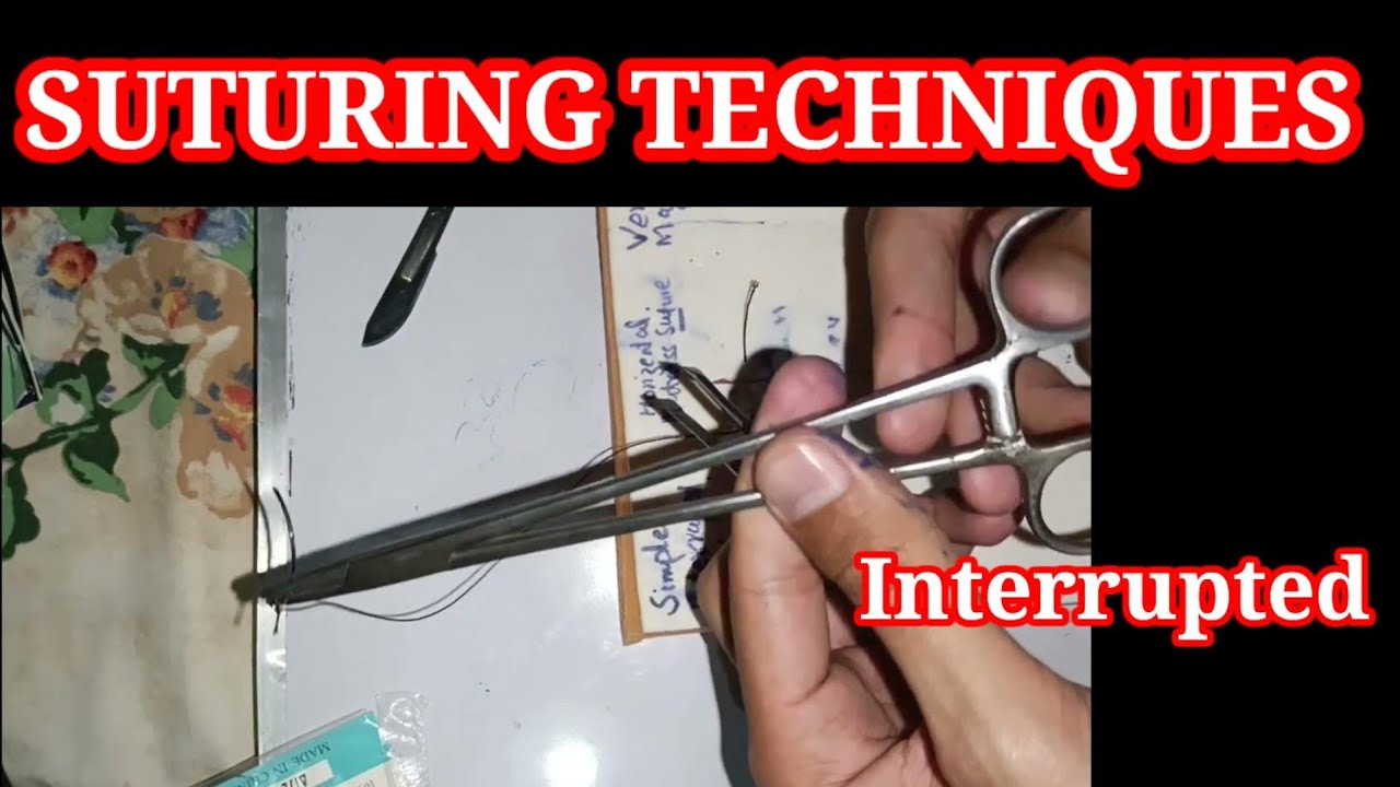 Suture technique. Simple interpreted, horizontal and vertical suture - YouTube