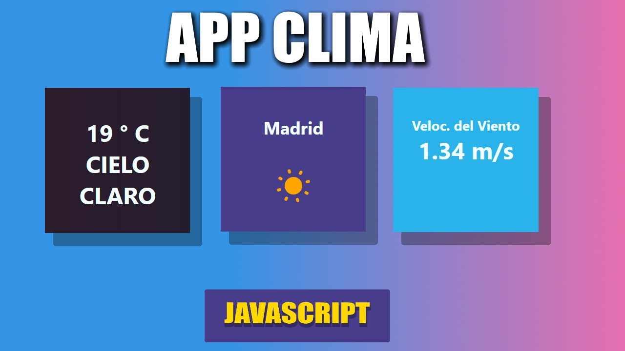 App Clima - Vanilla JavaScript - YouTube