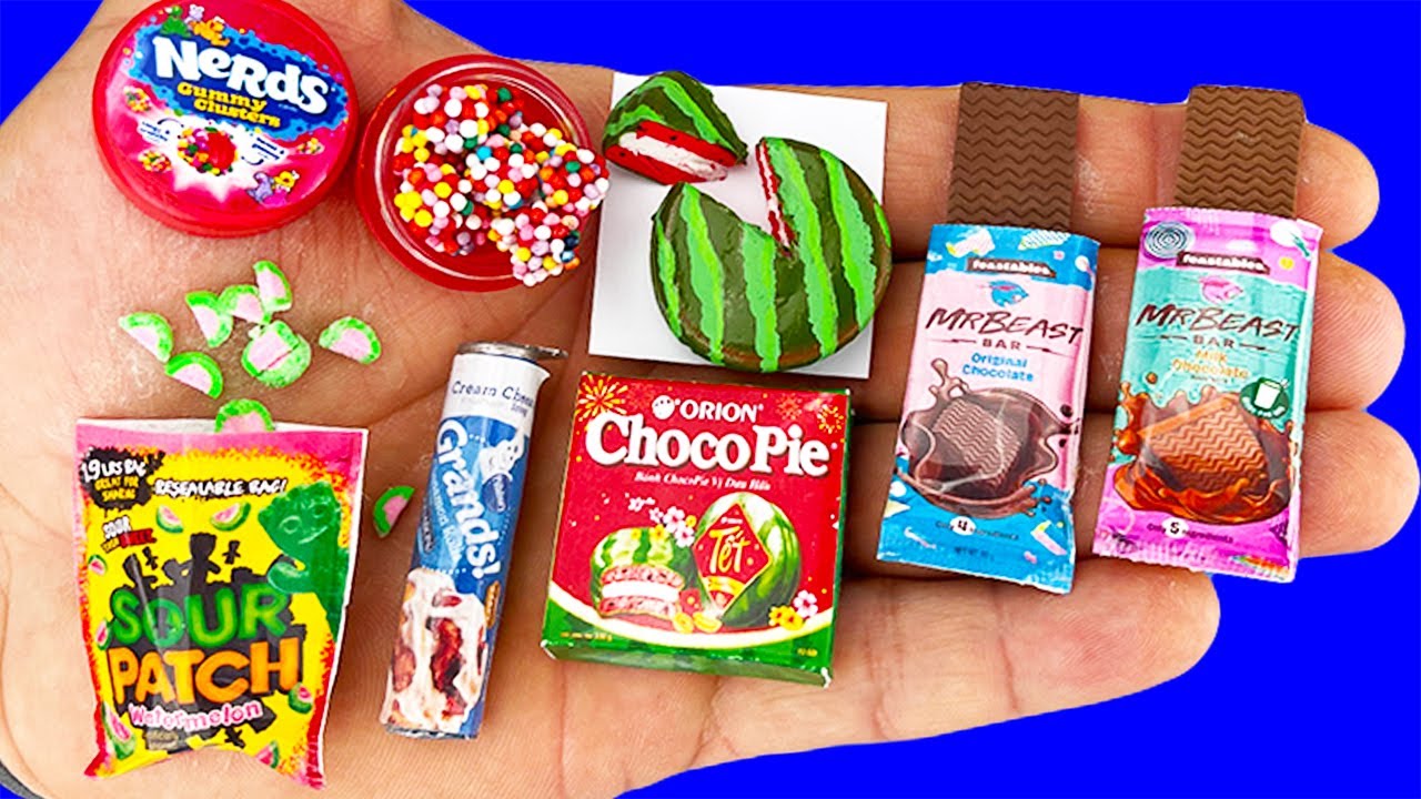 DIY Mini food, Mr Beast feastables, Choco pie, Chewy Candy, Brioches ...
