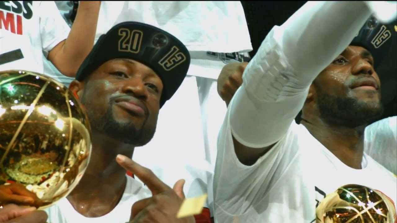 Heat BIG 3 Celebrate Their Second NBA Championship - YouTube