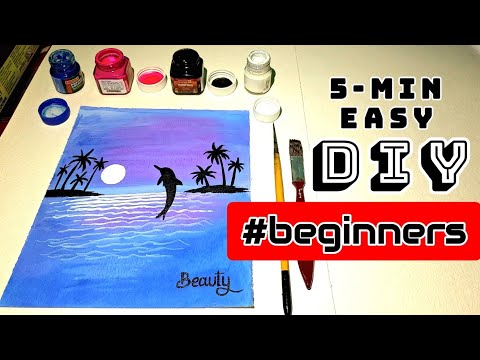 Blue Night Dolphin 🐬 | 5-Min Easy DIY Art | Day 20