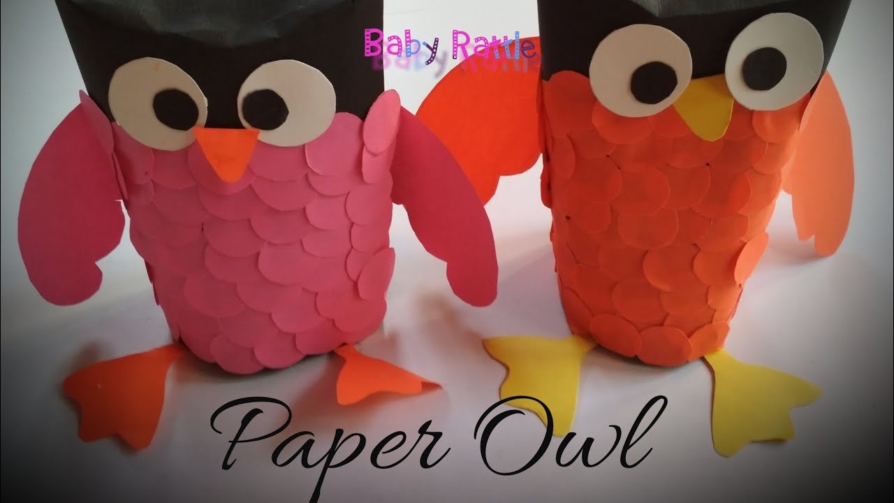 Paper owl #How to make an owl #Baby Rattle - YouTube