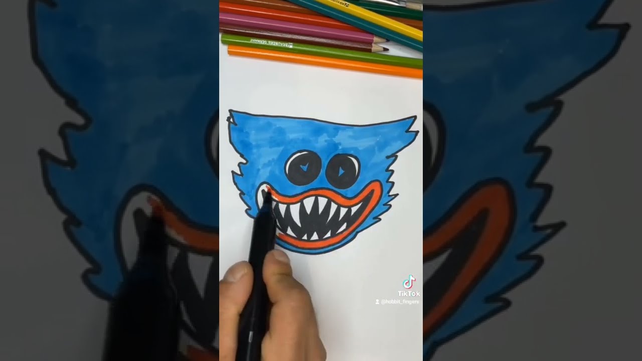 how to draw a Huggy Wuggy step by step easy | как нарисовать хагги ...