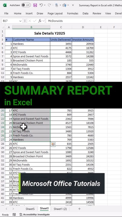 Summary Report in Excel | Quick Summary Report - YouTube