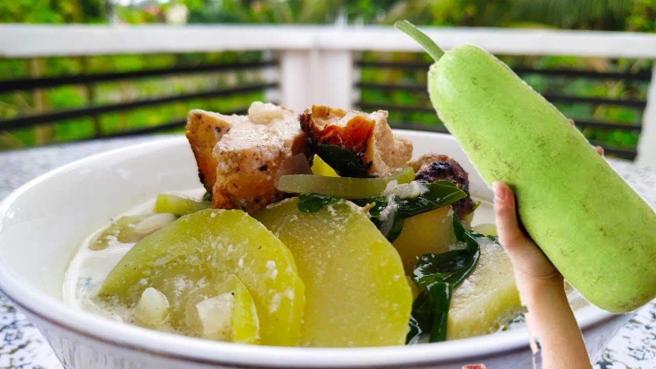 HOW TO COOK GINATAANG UPO WITH PORK | BOTTLE GOURD WITH COCONUT MILK ...