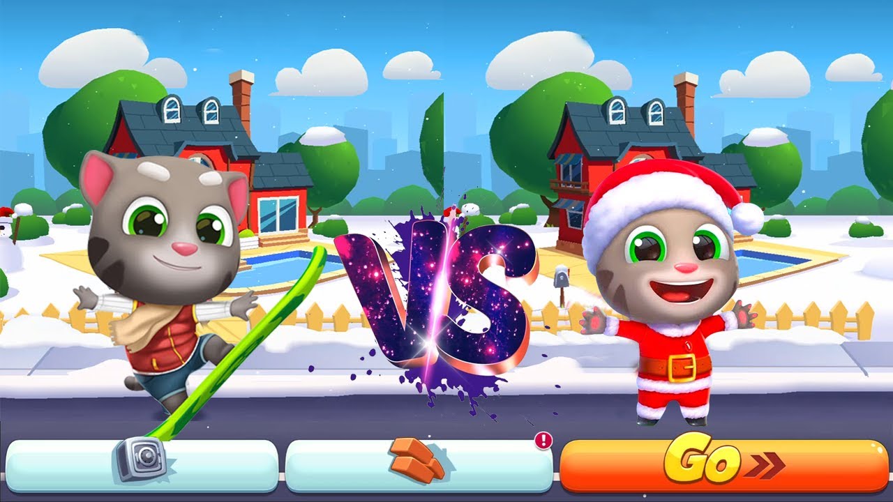 Talking Tom Gold Run Frozen Tom vs Santa Tom ☃️ Snowboard World in ...