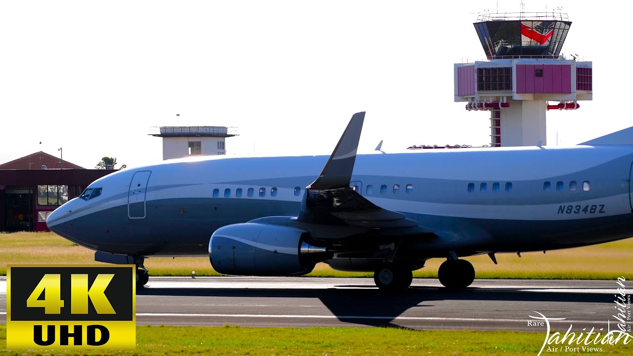 April 19, 2022 : Boeing 737 BBJ reg N834BZ was seen landing at Tahiti ...