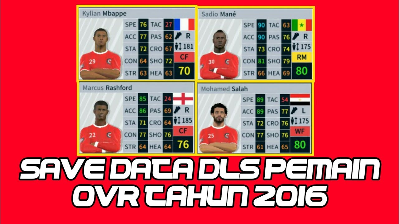 SAVE DATA DLS PEMAIN OVR TAHUN 2016 - YouTube