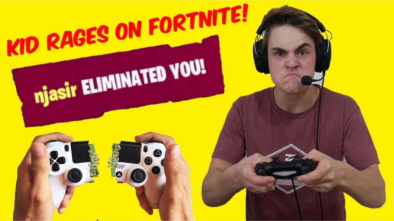Kid rages on Fortnite and screams in TV's face - YouTube
