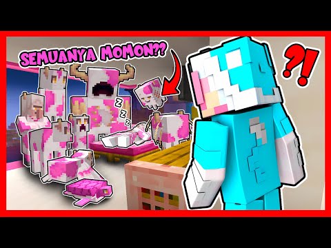 MOMON TIDUR DAN DIDATANGIN SEMUA MOB BERBENTUK MOMON !! Feat @sapipurba Minecraft