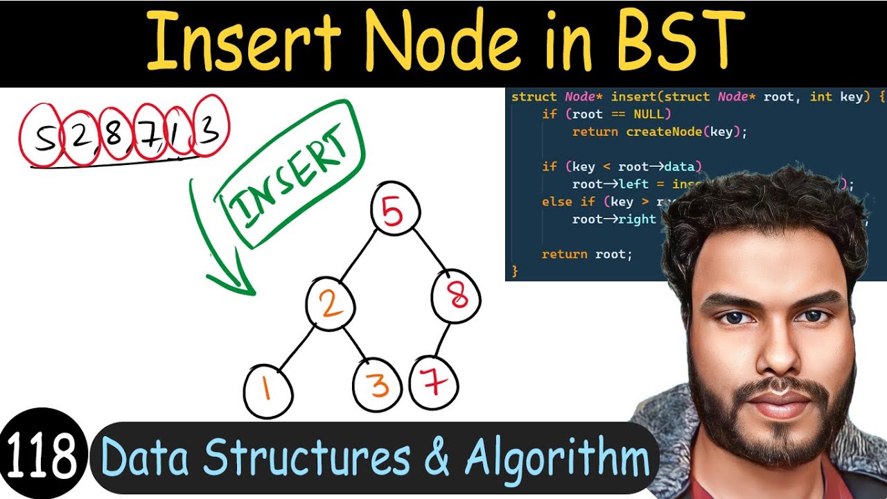 118 - Insert Node in a Binary Search Tree (BST) | Data Structure - YouTube