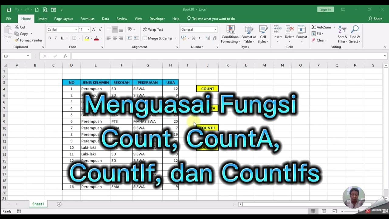 Trik Menghitung Data dengan Fungsi Count, CountA, CountIf, dan CountIfs ...