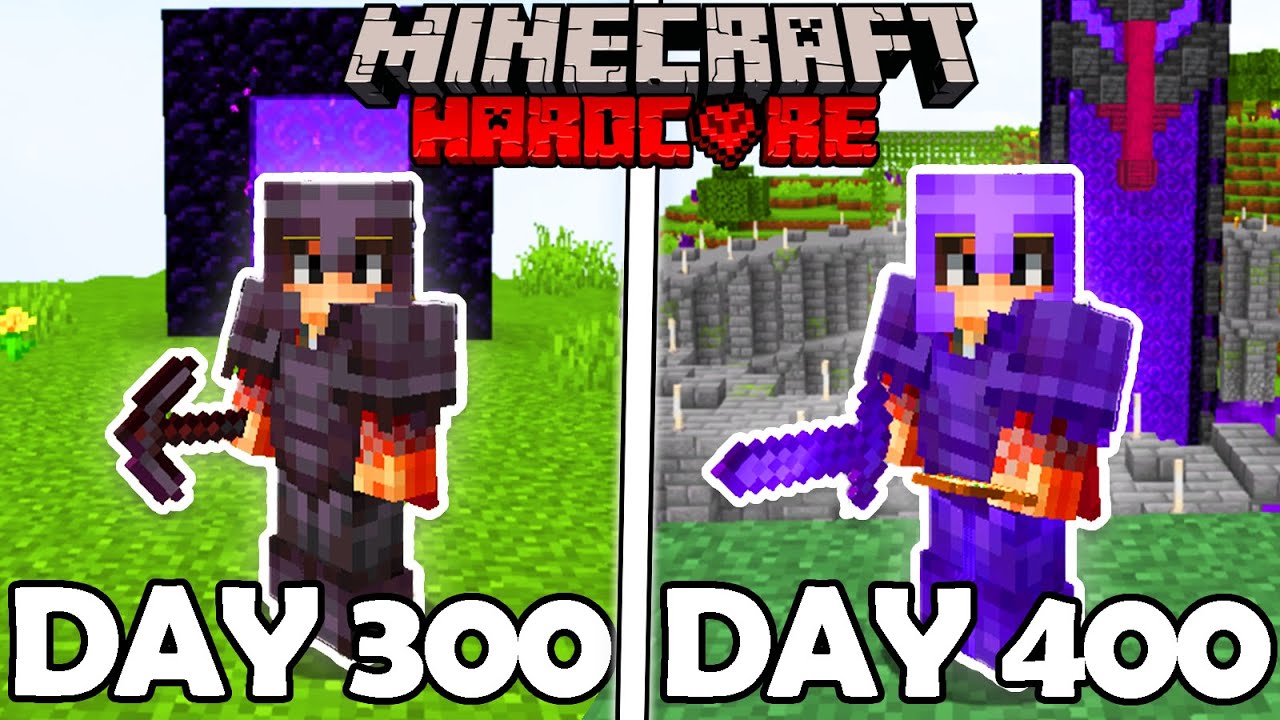 I Survived 400 Days in Minecraft Hardcore! - YouTube