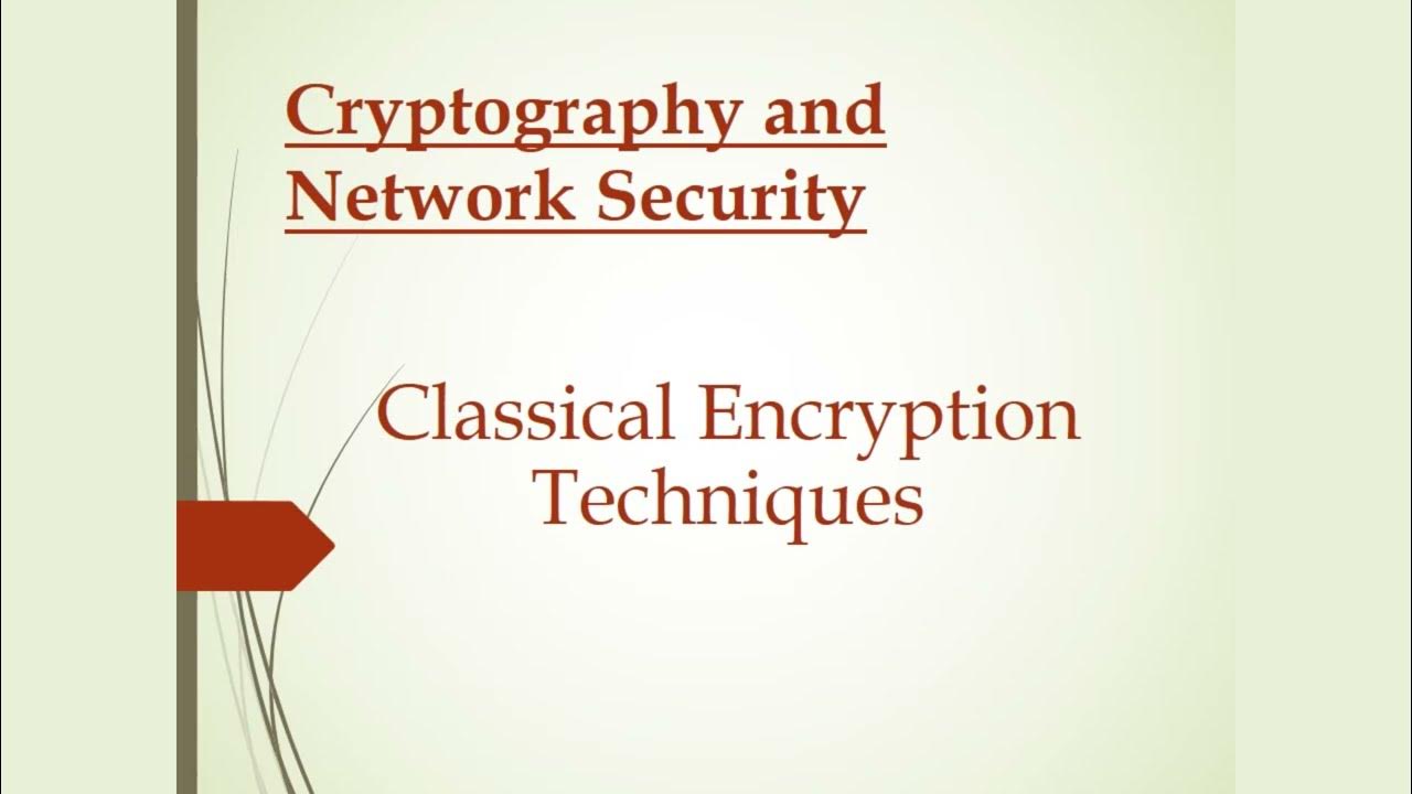 Classical Encryption Techniques | Cryptography and Network Security | Symmetric Encryption | PPT ...