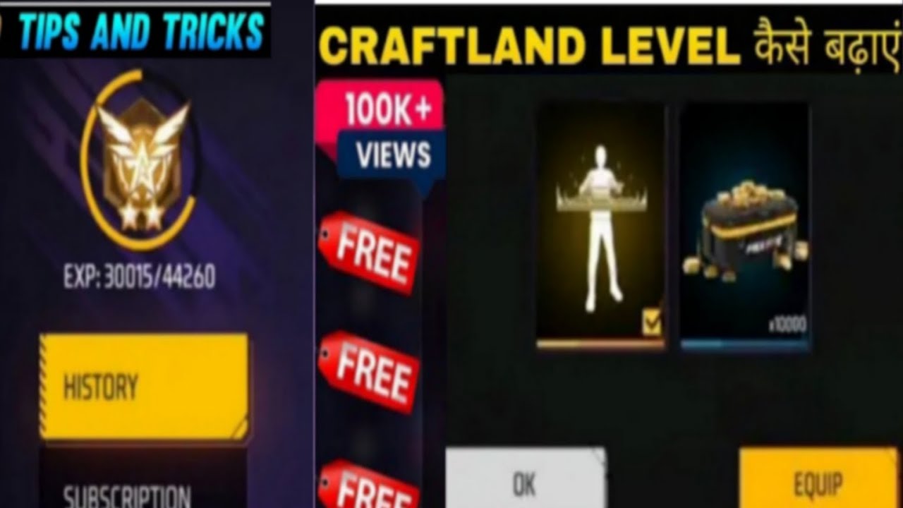 CRAFTLAND LEVEL KAISE KARE💯 % TIPS AND TRICKS FREE FREE 😮 FF HEMANT 1M ...