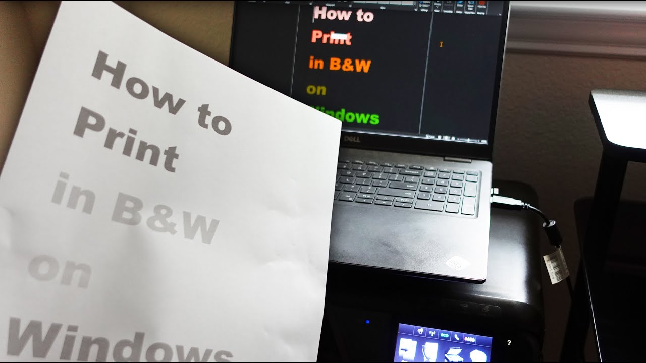 How to Print using Black Ink Only on Windows Computers - YouTube