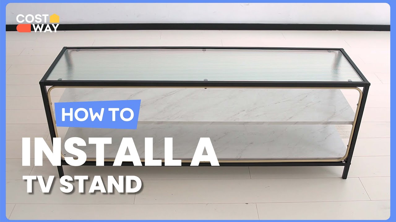 How to Install the 3-Tier TV Stand for TVs up to 50 Inch with Glass Top ...