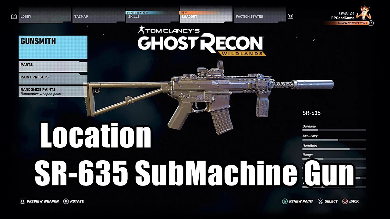 Tom Clancy's Ghost Recon Wildlands SR-635 Sub Machine Gun location ...