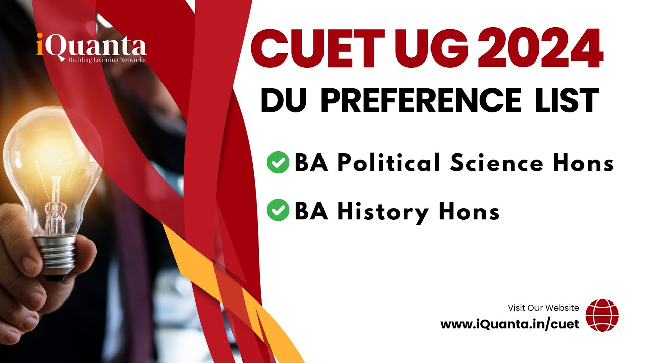 CUET UG 2024 | DU Preference List for Political Science Hons & History ...