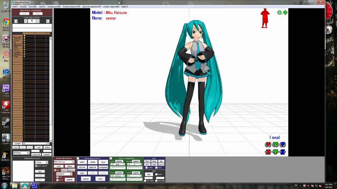 Kinect with Miku Miku Dance Test - YouTube