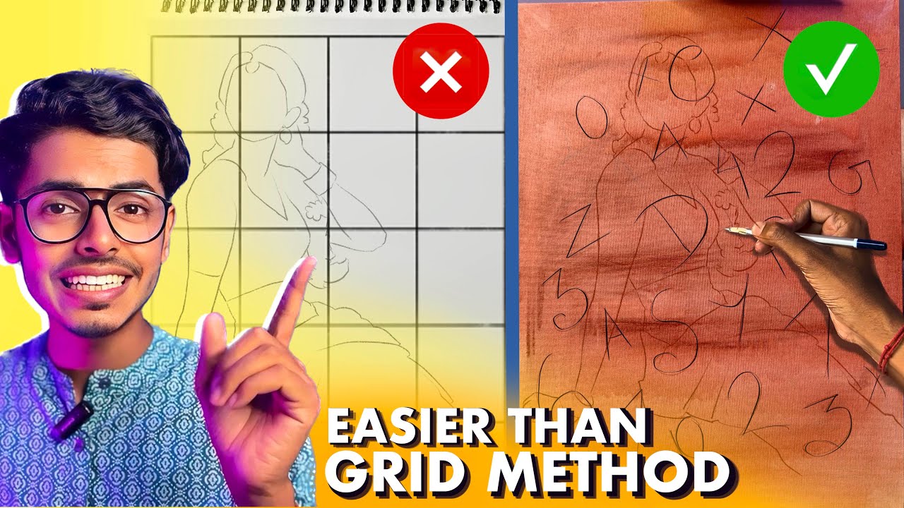 Most Easiest Outline Drawing Technique Ever ! 🔥*Grid method Bhul Jaoge ...