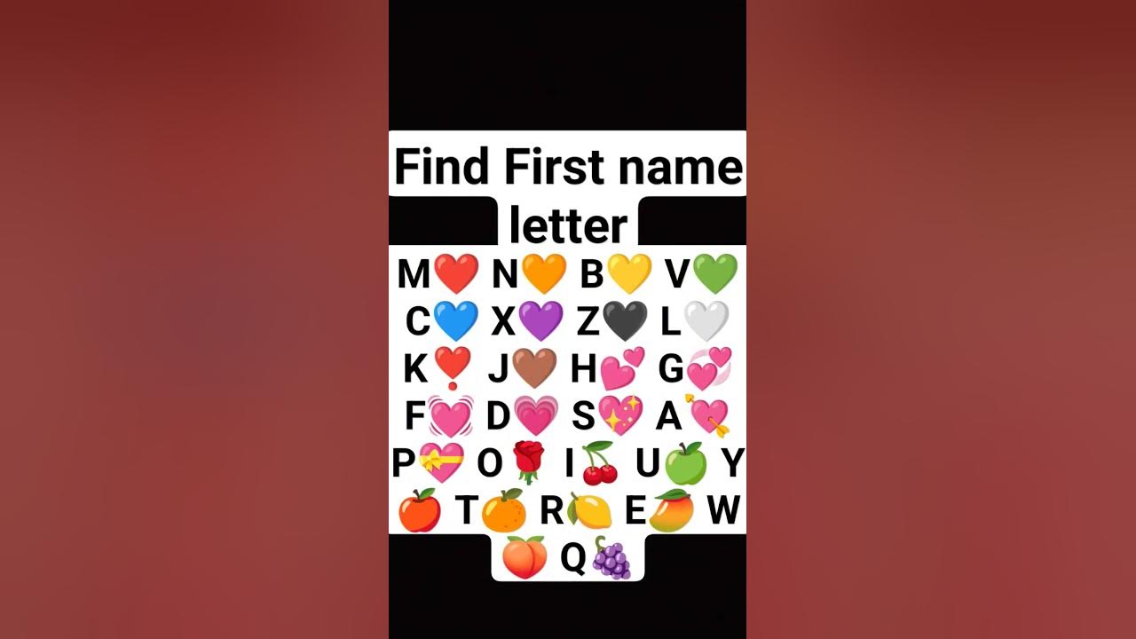 Find First name letter - YouTube