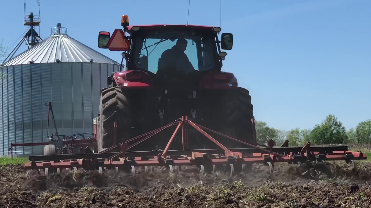 3pt Field Cultivator on Case IH 125 - YouTube