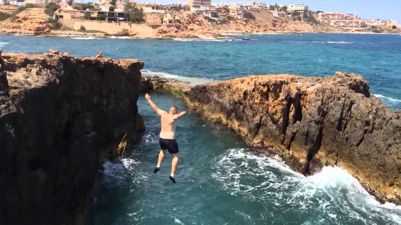 Cliff jumping Spain (Torrevieja/Alicante) - YouTube