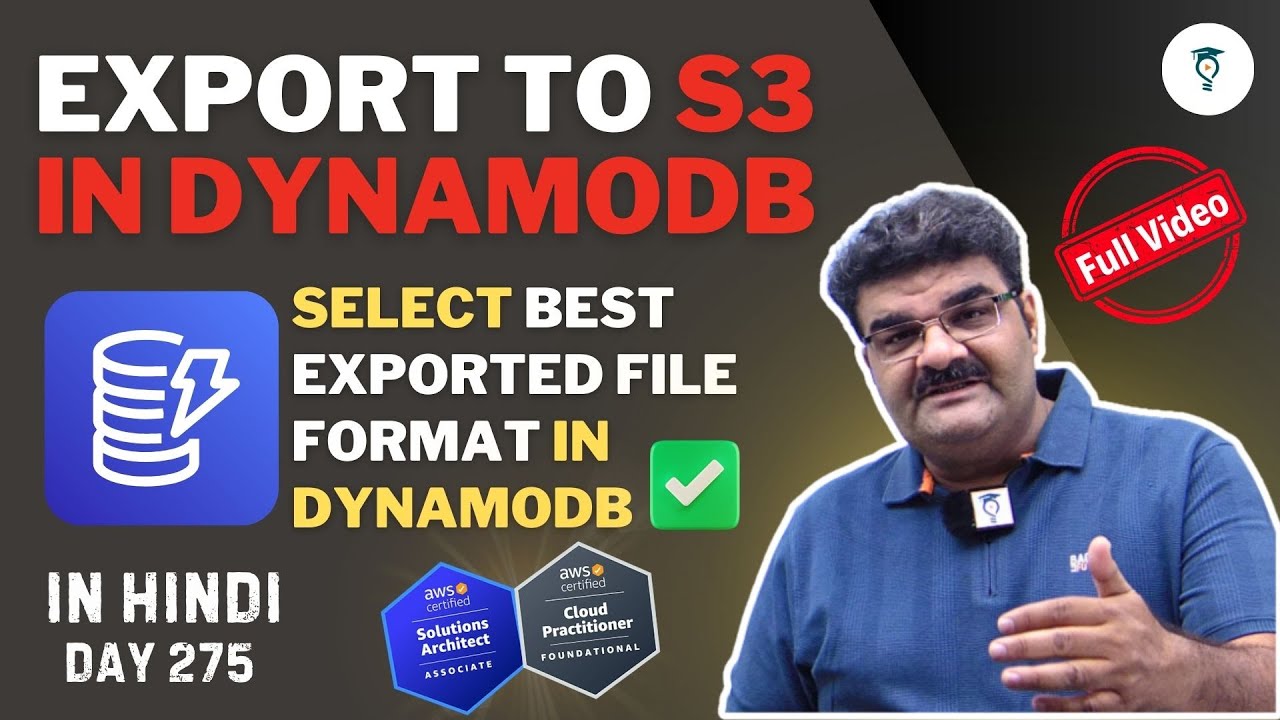 Day 275 How To Export S3 In Dynamodb Part 2 Select Best Exported File Format Youtube