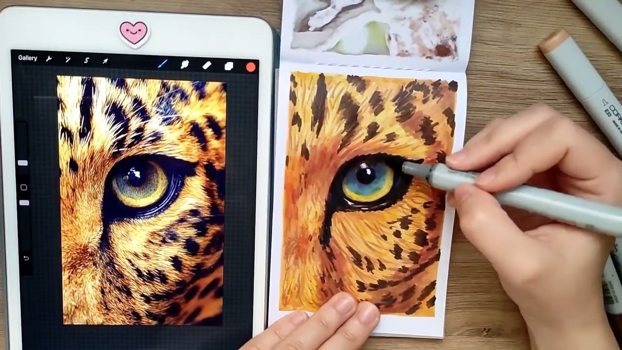 Leopard Eye drawing with markers - YouTube