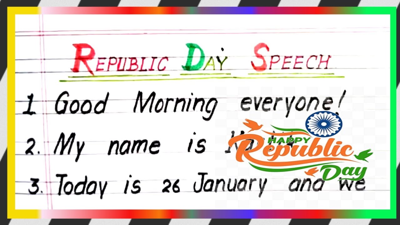 10 Lines Republic Day Speech in English 2025/Speech On Republic Day in ...
