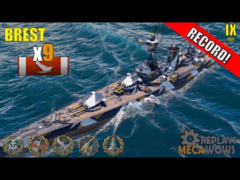 Cruiser Brest 9 Kills & 156k Damage | World of Warships Gameplay