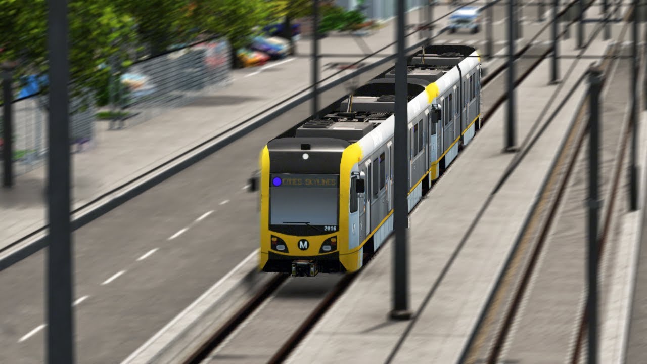 Cities: Skylines - First Person Light Rail Train Ride - Line 1 - YouTube