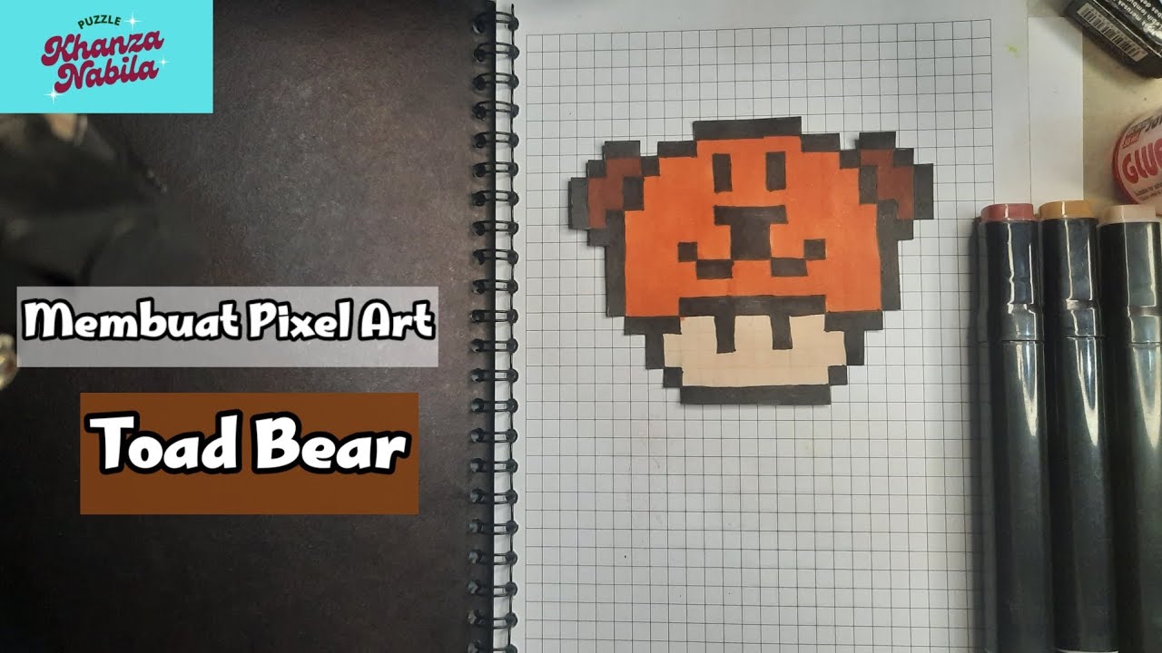 How to make Pixel Art Toad Bear #pixelart #pixelideas - YouTube