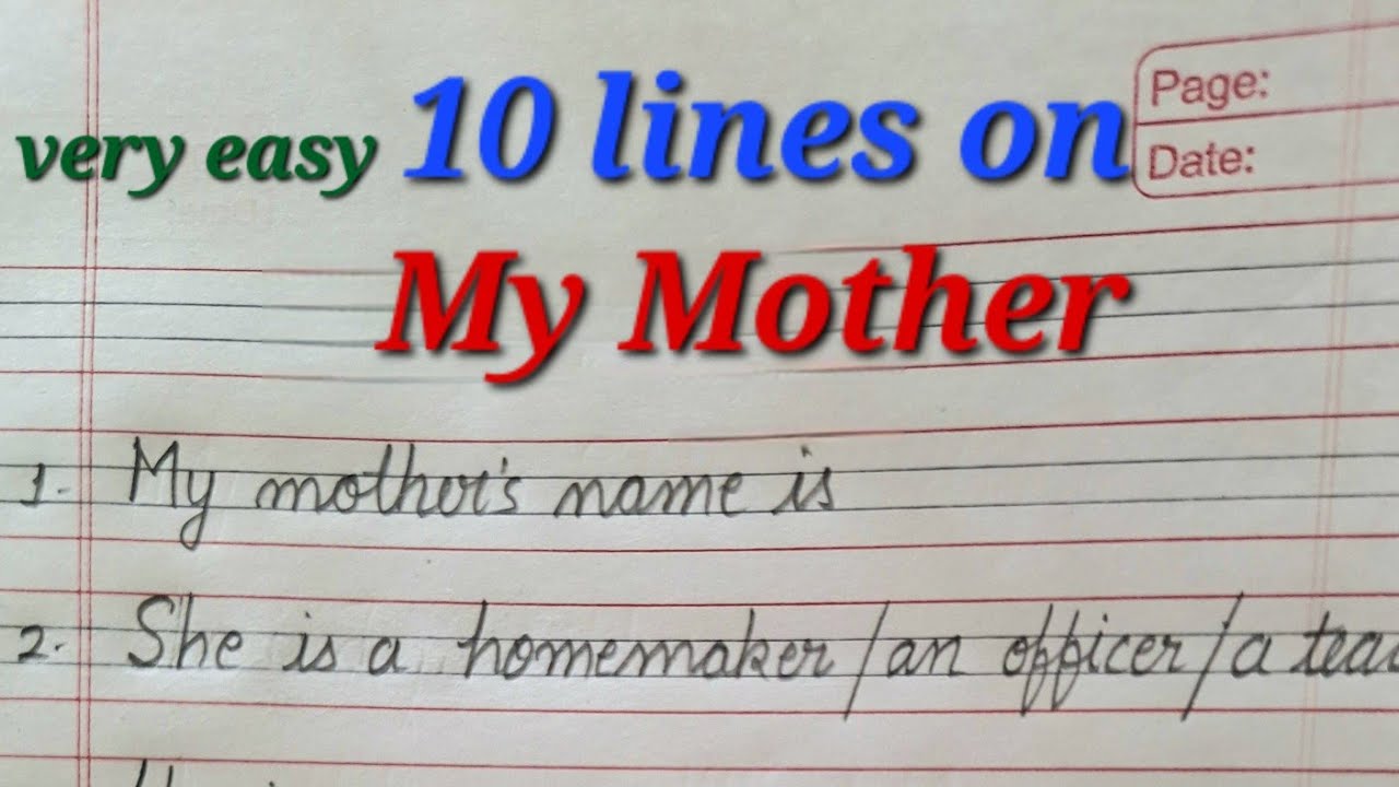 10 lines on my mother for class 1and 2, Write 10 lines on my mother ...