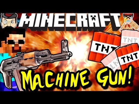 Minecraft TNT MACHINE GUN! Redstone Build! - YouTube