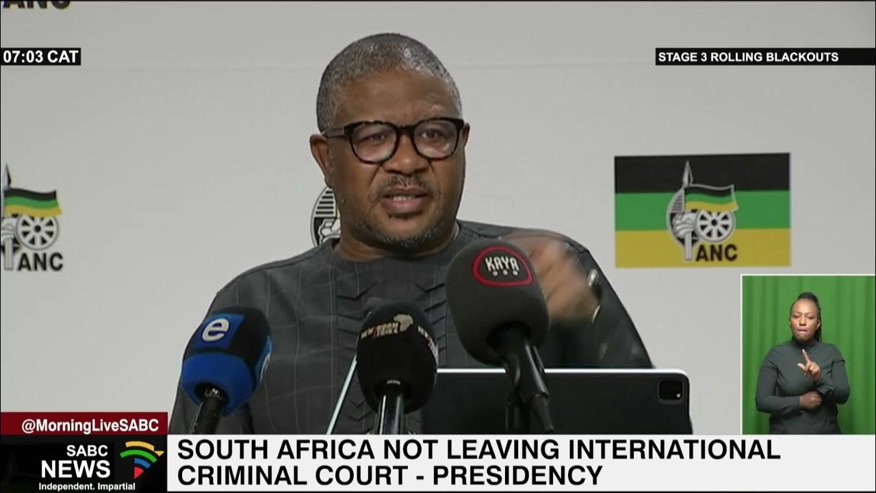 ANC Secretary General Fikile Mbalula on South Africa leaving International Criminal Court - YouTube