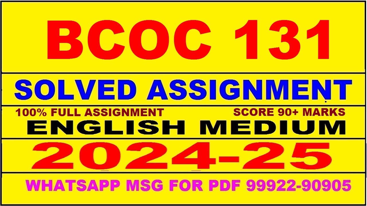 bcoc 131 solved assignment 2024-25 | bcoc 131 solved assignment in ...