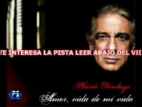 AMOR, VIDA DE MI VIDA - PLACIDO DOMINGO - PISTA O KARAOKE - YouTube