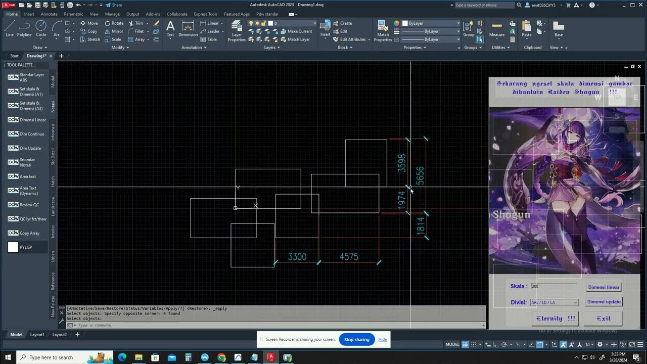 when you collab your codes , autolisp + python in Autocad - YouTube