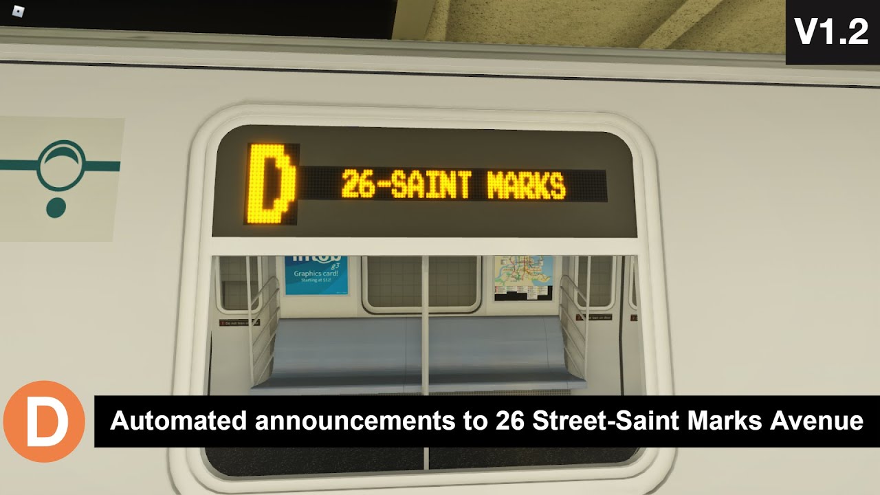 Roblox: PTA D Train Announcements to 26 St-Saint Marks Avenue (V1.2 ...