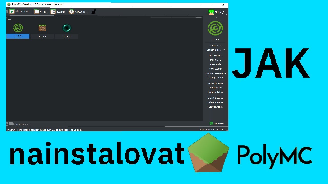 Jak si stáhnout PolyMC launcher CZ/SK full - YouTube