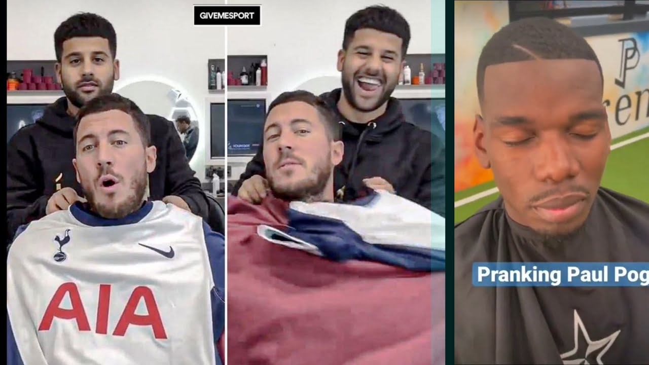 Barbers pranking football players Funniest video 😂 - YouTube