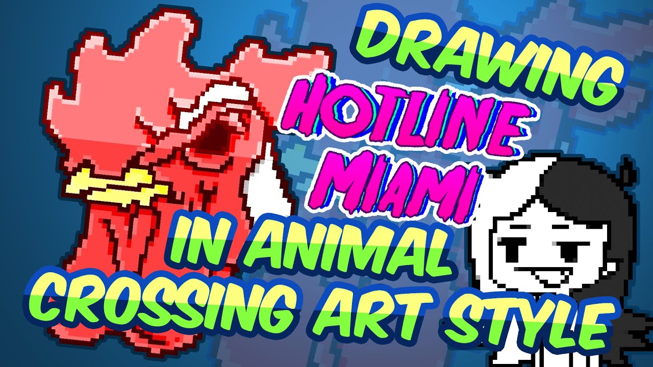 ⭐ Drawing BLOODY Hotline Miami in Animal Crossing Style ⭐ [Speedpaint ...