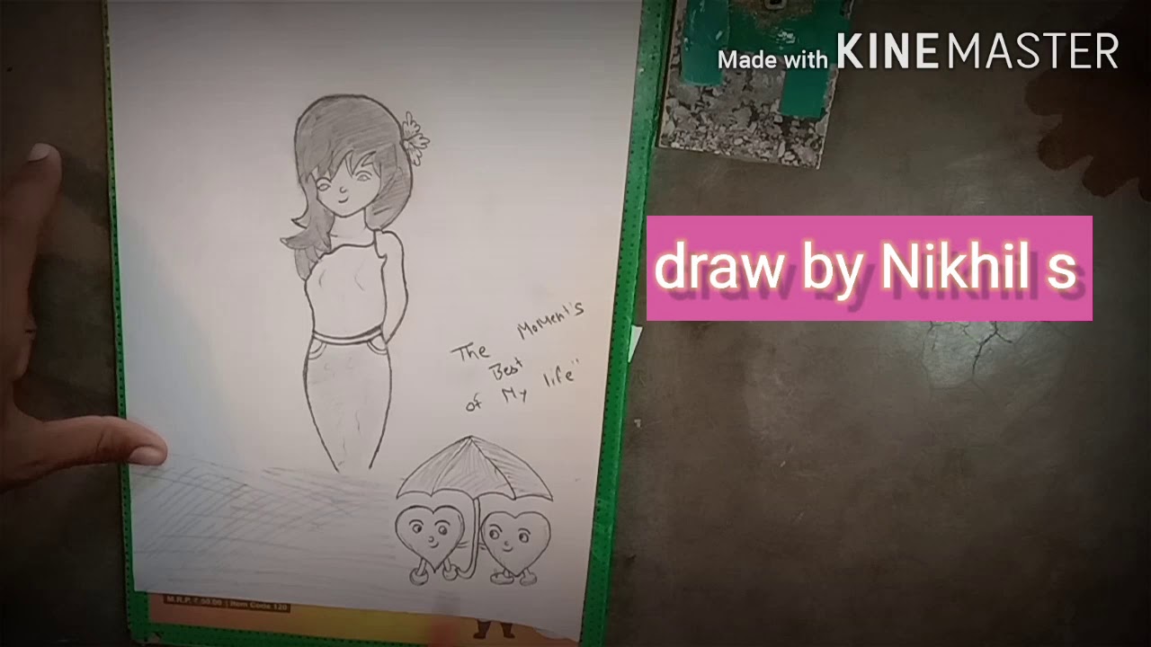 How to make a girl drawing with pencils and maked by Ns drawing ...