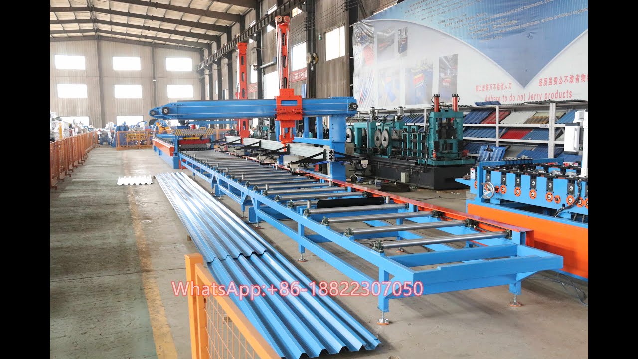 Floor deck machine with automatic stacker - YouTube