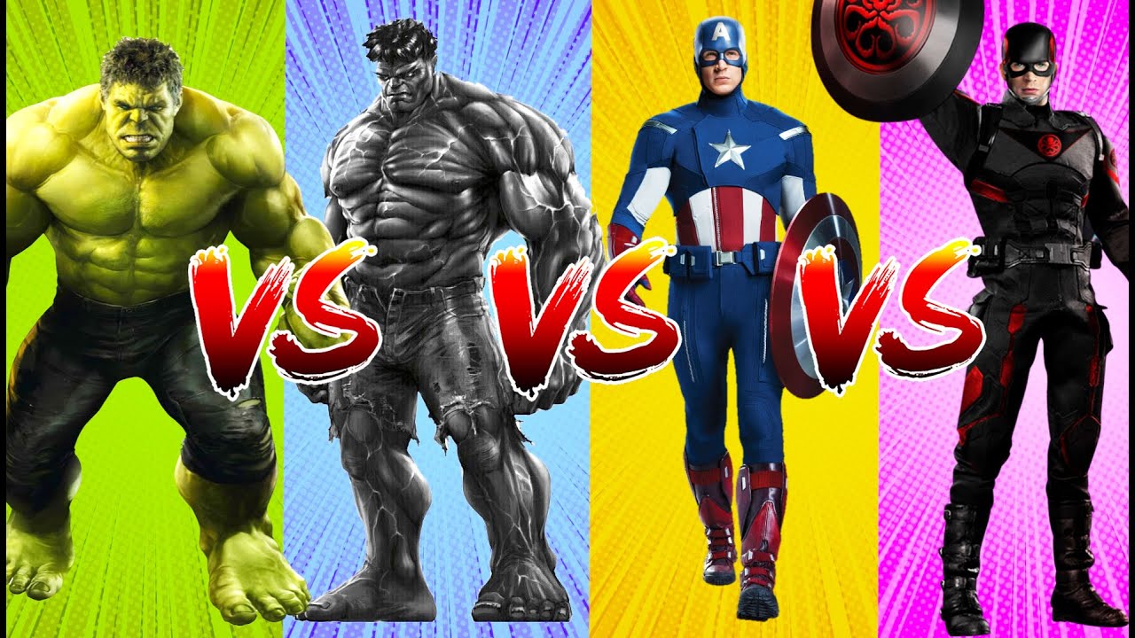 SUPERHERO COLOR DANCE CHALLENGE Hulk vs Black Hulk vs Captain America ...