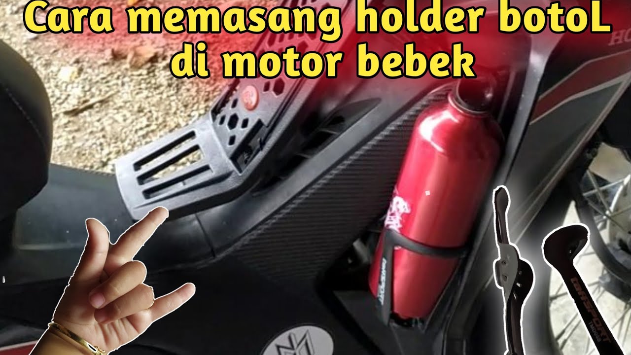 Cara memasang holder botol minum di motor bebek - YouTube