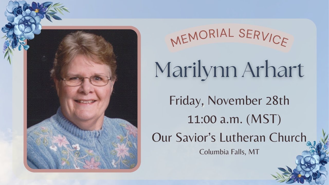 Memorial Service for Marilynn Arhart - YouTube