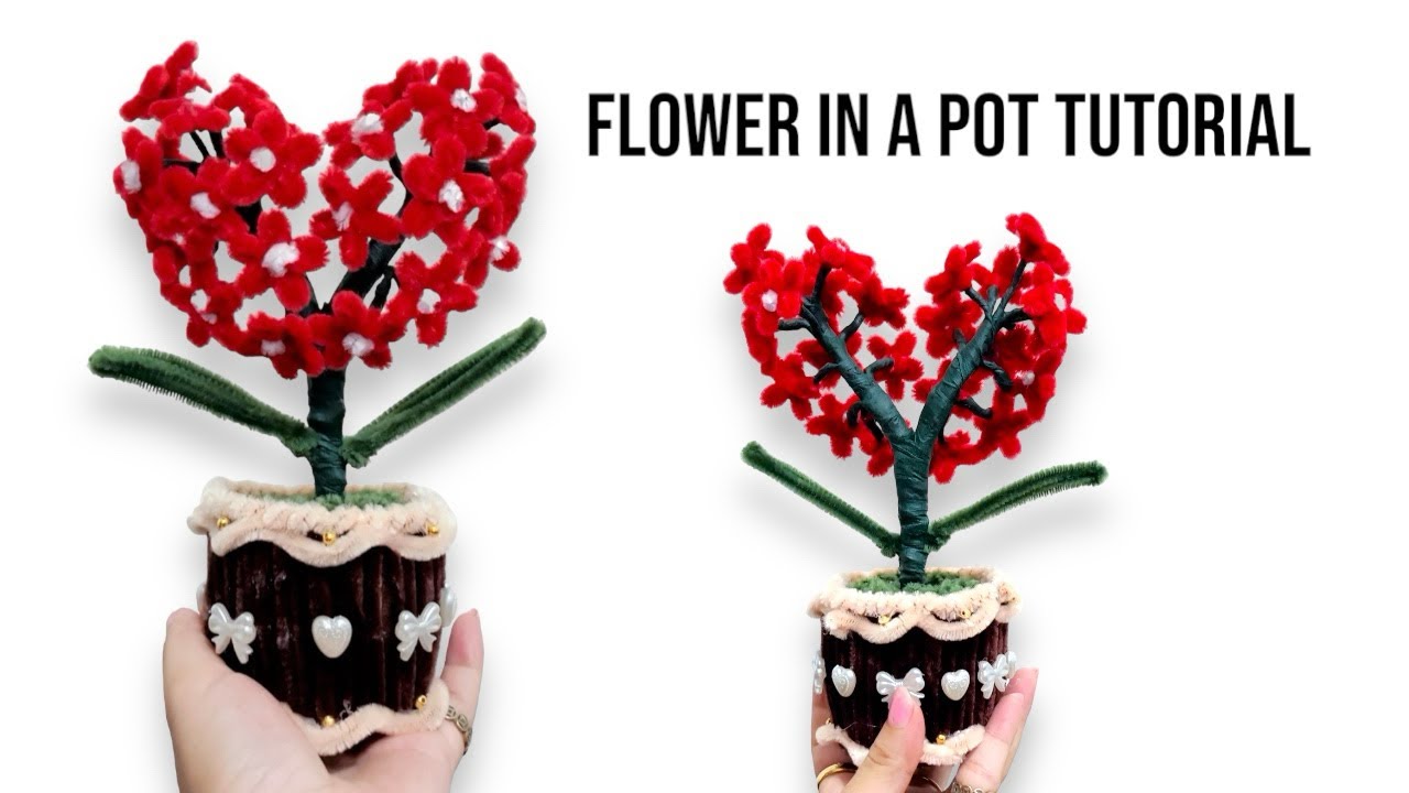 Flower in a pot tutorial #diy #flowerpot #flowerpotmaking # ...